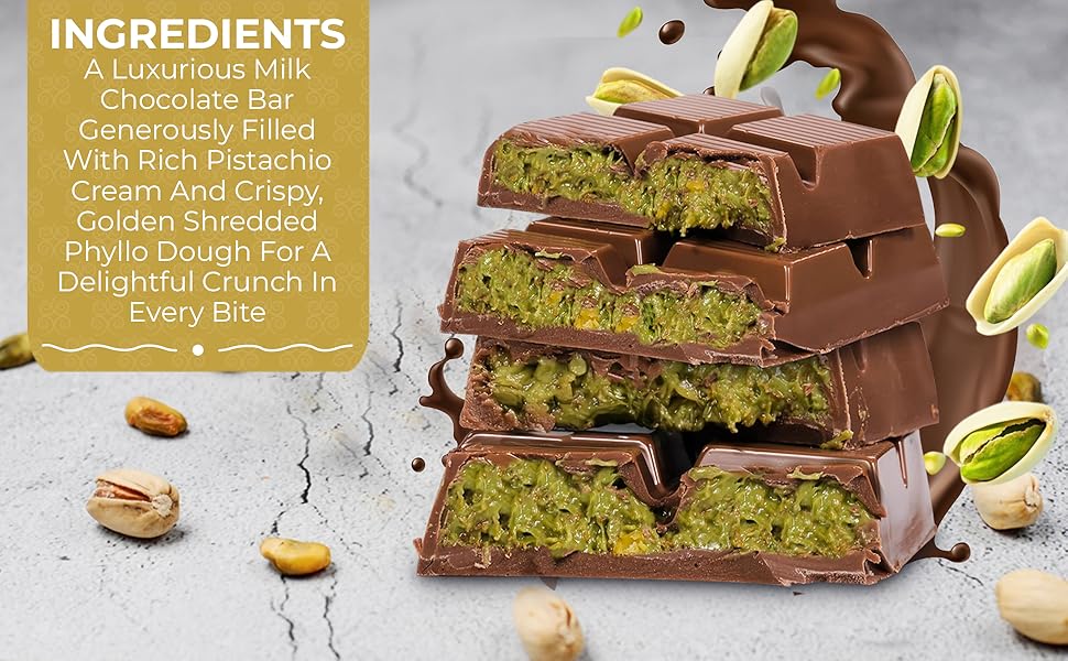 Amazon.com : Chobella Dubai Chocolate Bar Pistachio 7oz, Premium Pistachio Dubai Chocolate Bar ...