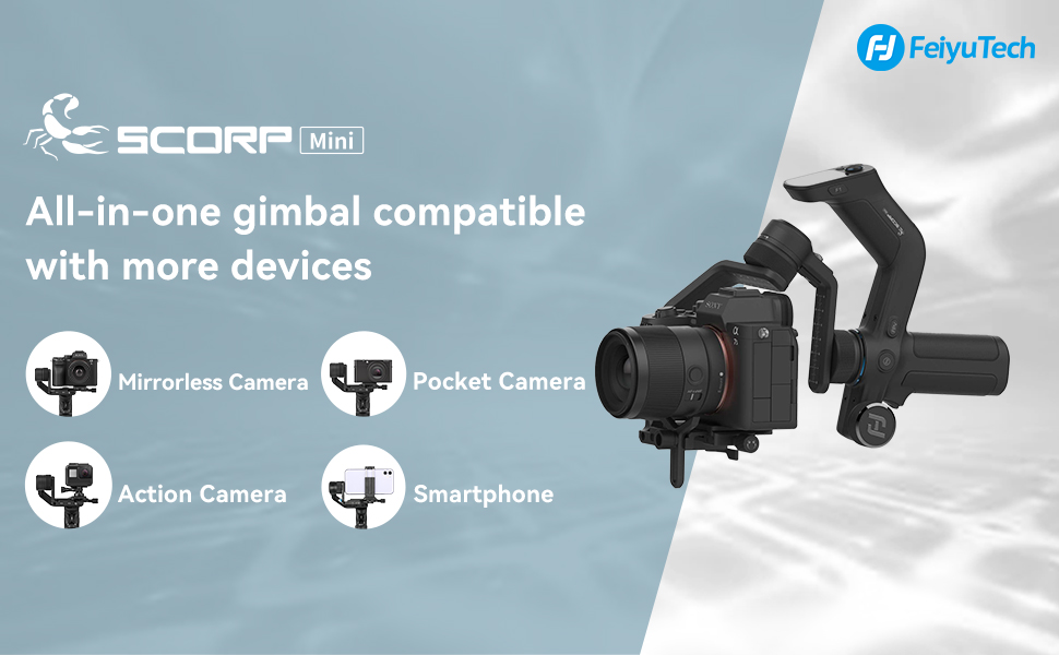 FeiyuTech SCORP Mini [Official] 4 in 1 Gimbal, 3-Axis Gimbal Stabilizer ...