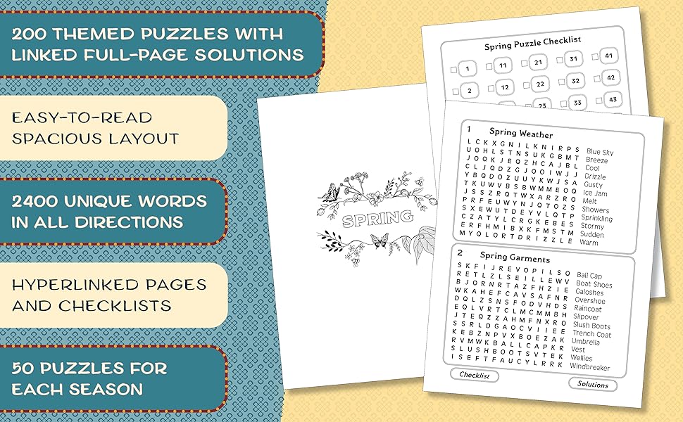 Four Seasons Word Search Puzzles for Adults (Kindle Scribe Only ...