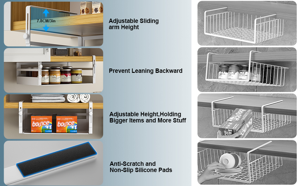 Amazon.com - AmonHouseware 2 Pack Under Shelf Storage Basket Organizer ...