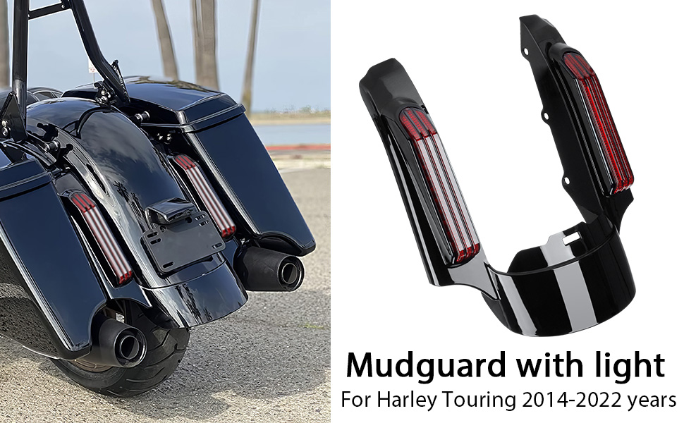 Amazon.com: Bravema Rear Fender Extension Fascia LED Light Rear Mudguard Kit with Brake/Running ...