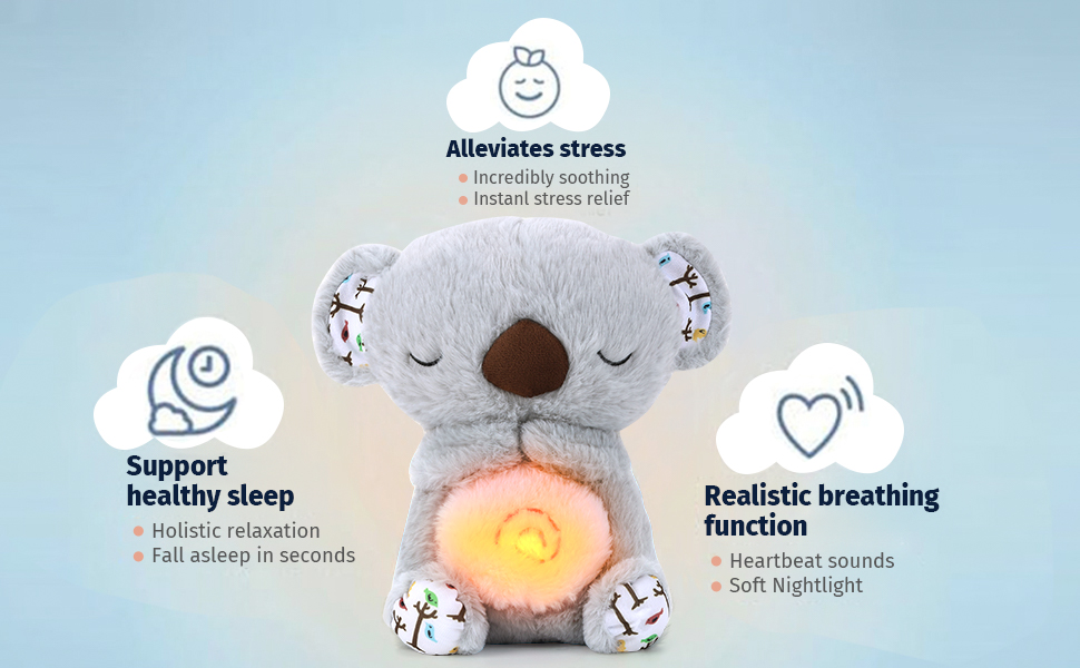 VOSTEVAS Koala Peluche Que Respira, Koala Dreams para Ansiedad, Nutria para Dormir con Música Y ...