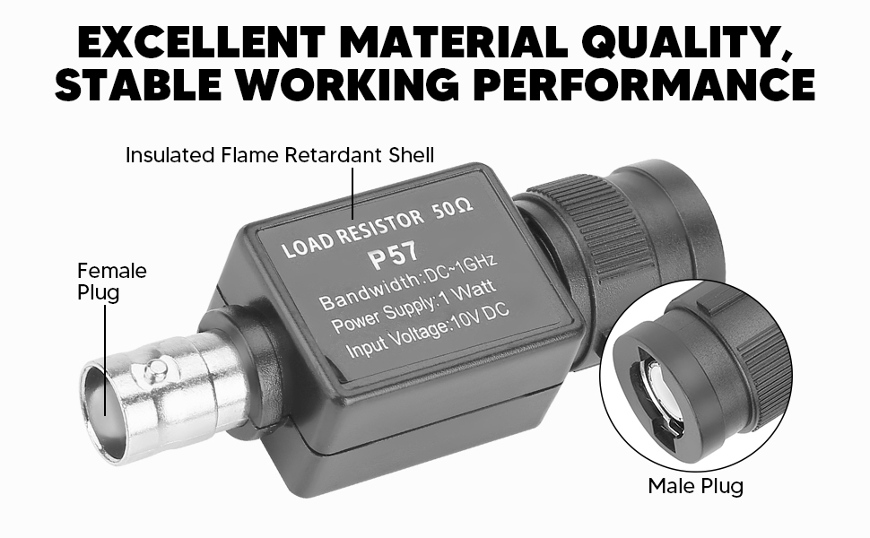 Amazon.com: Load Resistor Adapter 50ohm BNC Adapter P57 BNC to BNC Plug Feed Through Terminator ...