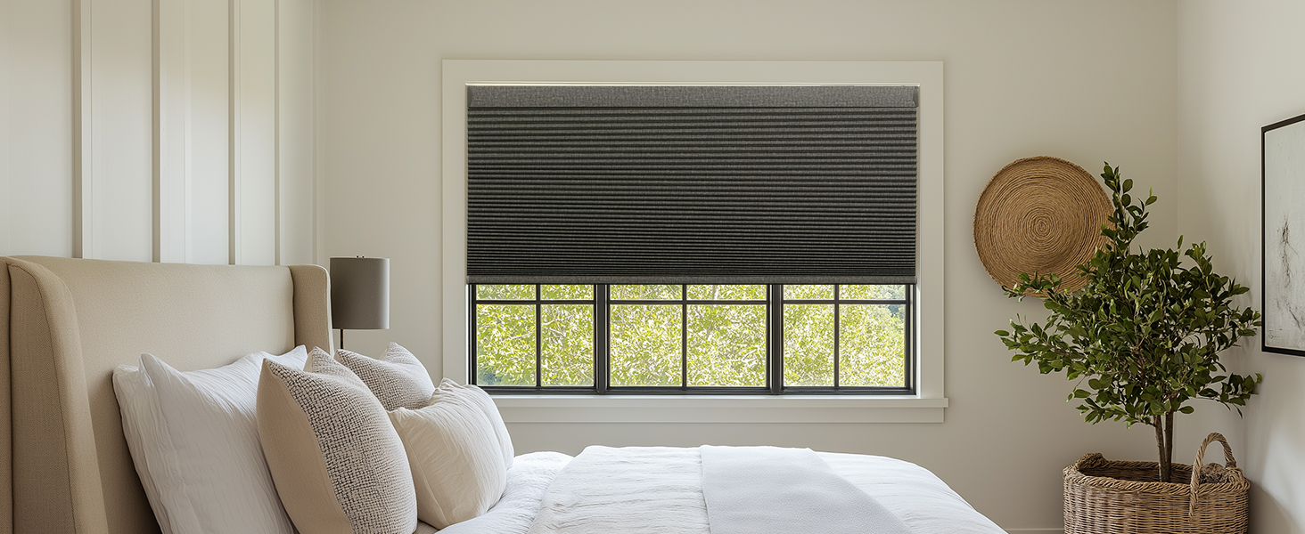 Amazon.com: Boolegon Cordless Linen Pattern Cellular Shades Blackout ...