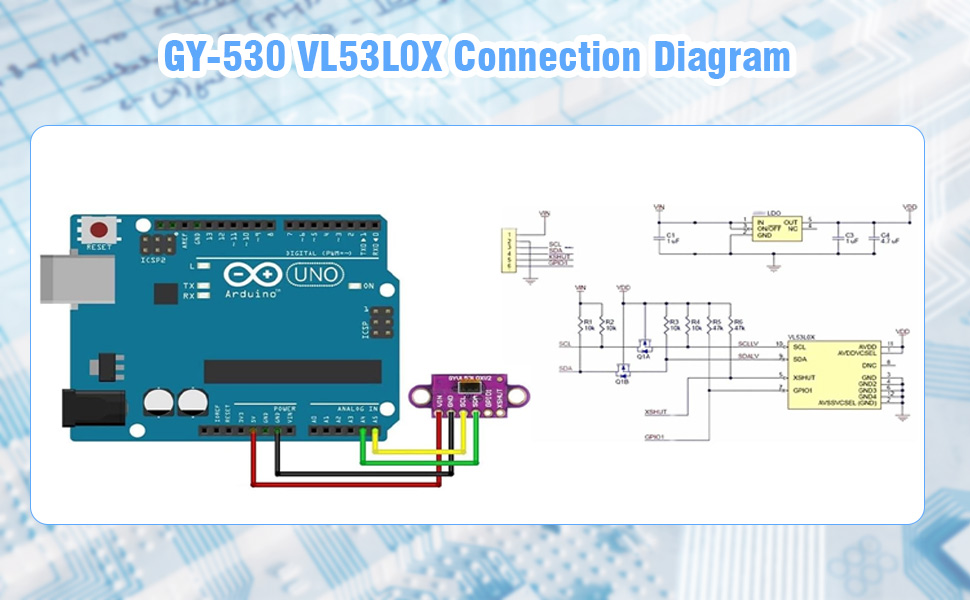 RUIZHI VL53L0X VL53L1X Laser Distance Sensor, 2 Pieces, 4 Metre Flight ...