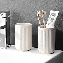 Amazon.com: BSDISP Toothbrush Holders - 2 Cup Ceramic Toothbrush ...