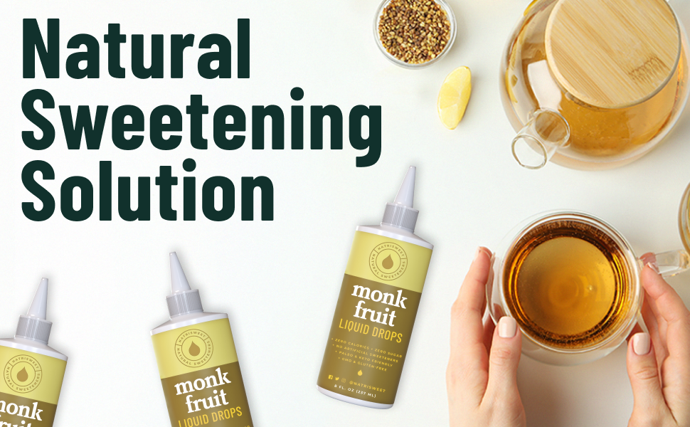 Amazon.com: Natrisweet Liquid Monk Fruit Sweetener Drops, 8 fl oz, Pure Monkfruit Drops Without ...