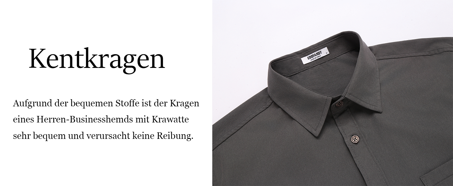 COOFANDY Hemd Herren Langarm Businesshemden Anzug Hemden Stretch Oberhemd Hemd Männer Mit Tasche ...