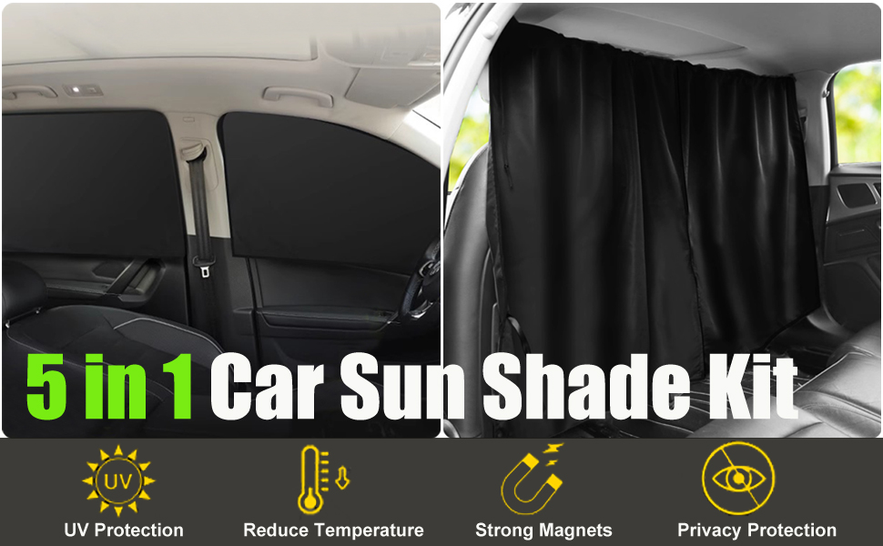 Amazon.com: Car Window Shades,4 Pack Magnetic Car Window Covers and Privacy Curtains,Side Window ...