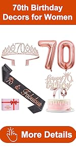 Amazon.com: 70th Birthday Decorations Men Women with 70th Birthday Banner, Black and Gold Table ...