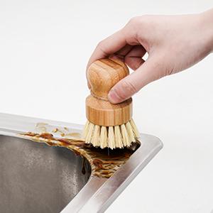 Amazon.com: Bamboo Dish Scrub Brushes by Subekyu, Kitchen Wooden ...