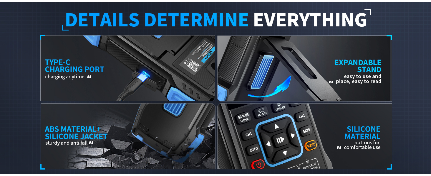 FNIRSI 2C53T Upgraded Handheld Oscilloscope, 50MHz Bandwidth, 3IN1 Digital Oscilloscope ...