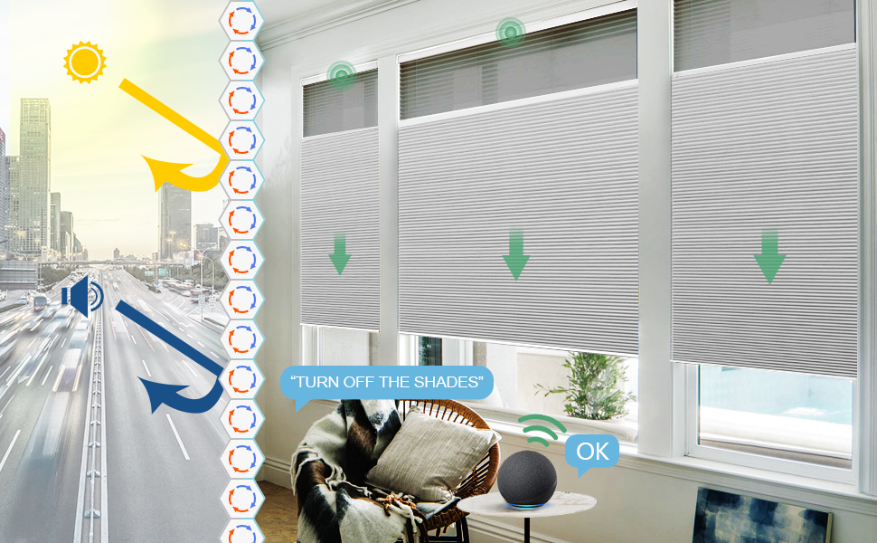 Amazon.com: Yoolax Motorized Top Down Bottom Up Shades with Remote Control, Day Night Cellular ...