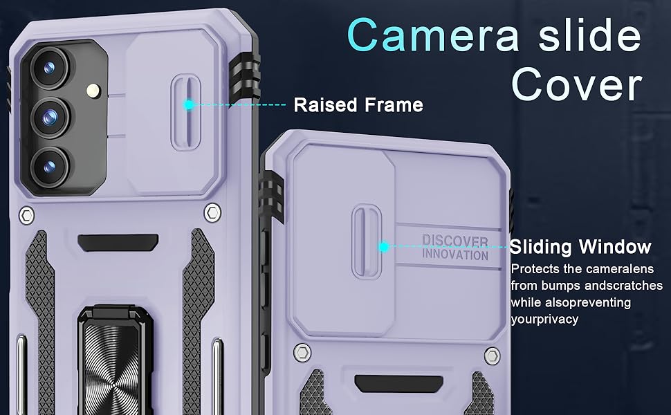 Amazon.com: DEERLAMN Case for Samsung Galaxy A35/A55 5G with Slide Camera Cover+Screen Protector ...