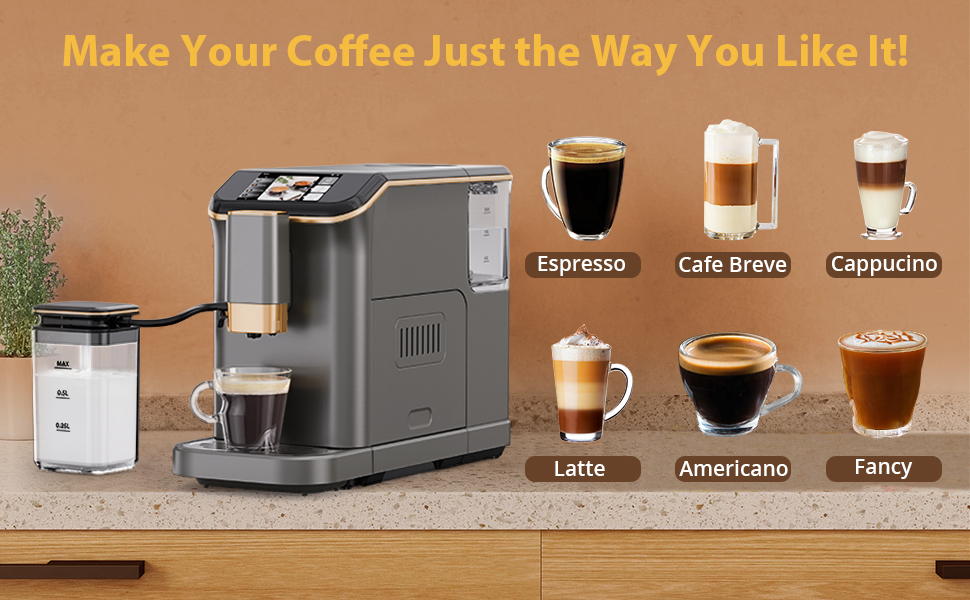 Amazon.com: Euker 20Bar Espresso Machine with Milk Frother, 1350W Premium Coffee Maker for ...