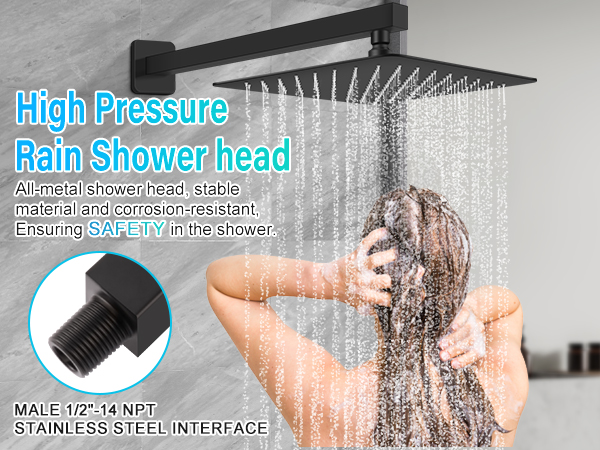 Mua Baetuy Black Shower System, Shower Faucet Set Bathroom Square Rain Shower Head and Handle ...