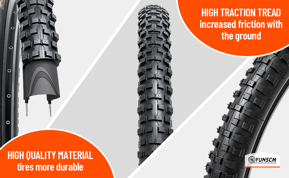 Amazon.com : YUNSCM 2-PCS 26" Mountain Bike Tires 26 x 2.30/56-559 and 26" Heavy Duty Bike Tubes ...