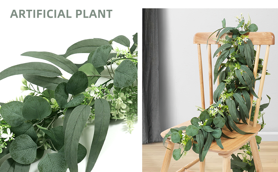 Amazon.com: Dremisland Eucalyptus Garland with Long Willow Leaves 2 Packs 5.9Ft Silver Dollar ...