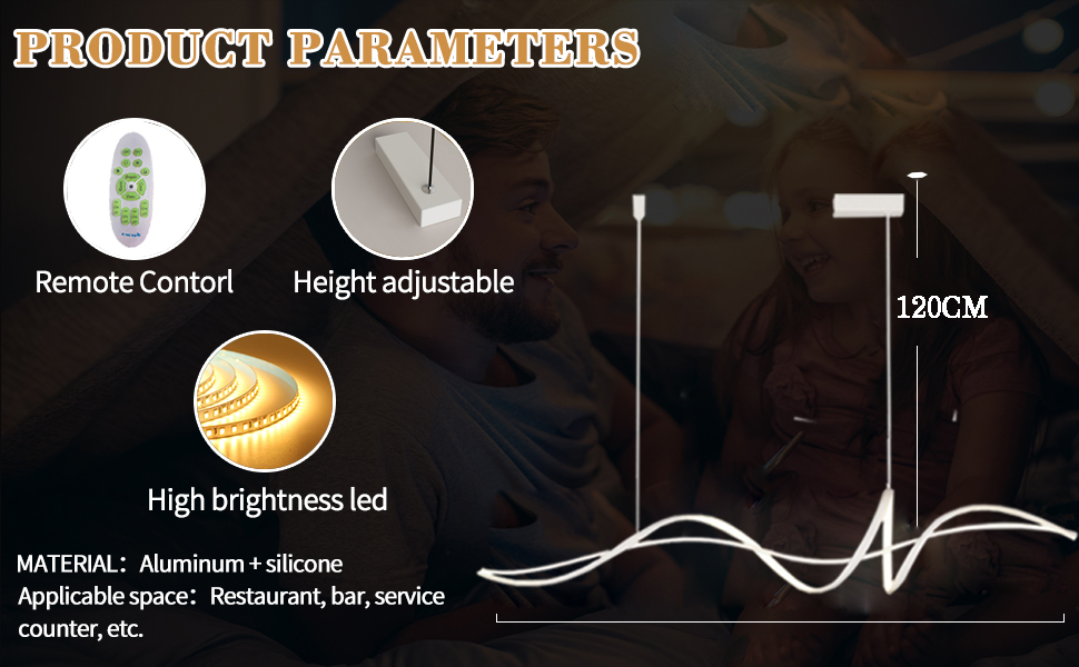 LED Hängeleuchte Esstisch Pendelleuchte Dimmbar Mit Fernbedienung Pendellampe 54W ...