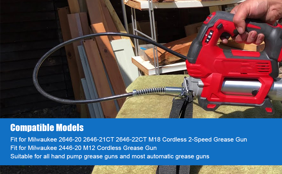 Amazon.com: Grease Gun Hose 48" 1/8" NPT Fit for Milwaukee M18 Cordless 2-Speed Grease Gun and ...