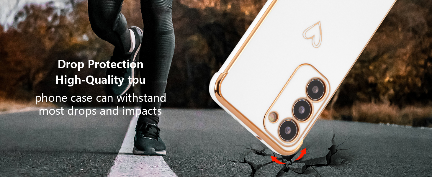 Amazon.com: DEFBSC Compatible with Samsung Galaxy S23 Plus Case with Gold Heart, Luxury Plating ...