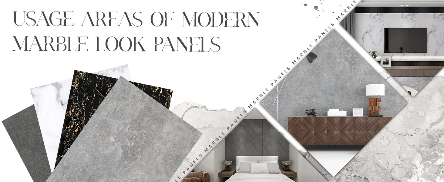 IZODEKOR Marble Look Wall Cladding - 4 Pcs 120x60cm - Alternative to ...