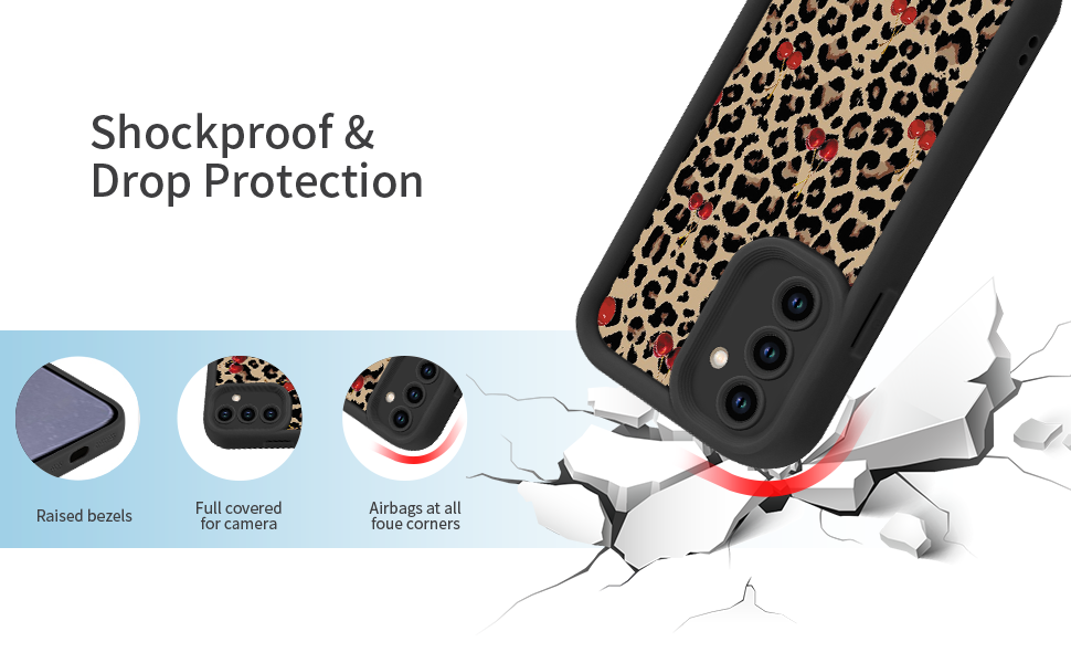 Amazon.com: Zrutru 2 Pack Black Cheetah Print Phone Cases for Samsung Galaxy S24 5G Cherry Bow ...