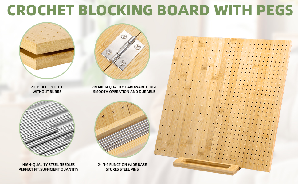 Amazon.com: Cynailli 15.4" Foldable Crochet Blocking Board with 20 Pcs ...