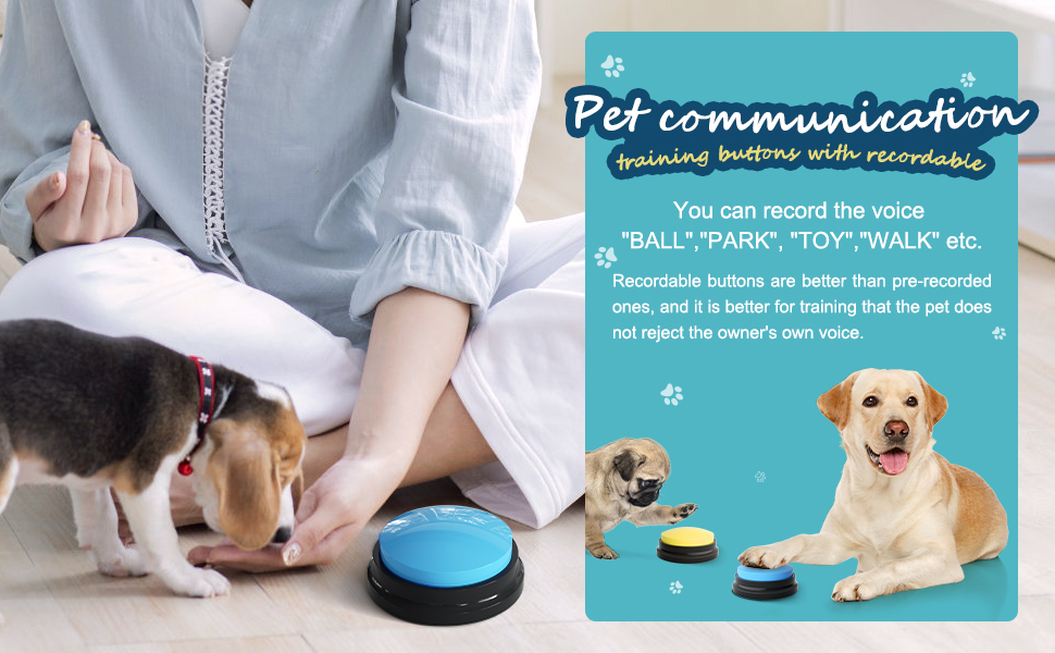 Dog Buttons Talk Training Set for 5,Recordable Speaking Buttons for Pet ...