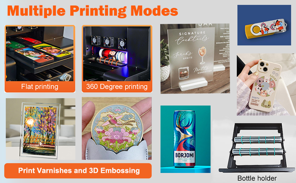 Amazon.com: UV Printer, A4 L805 UV DTF Printer, Higher Resolution 2880 x1440dpi, UV Flatbed ...