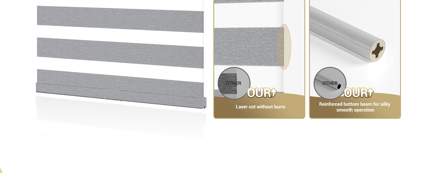 Amazon.com: HOTSOON No Drill No Tools Cordless Zebra Blinds for Windows, Light Filtering No ...