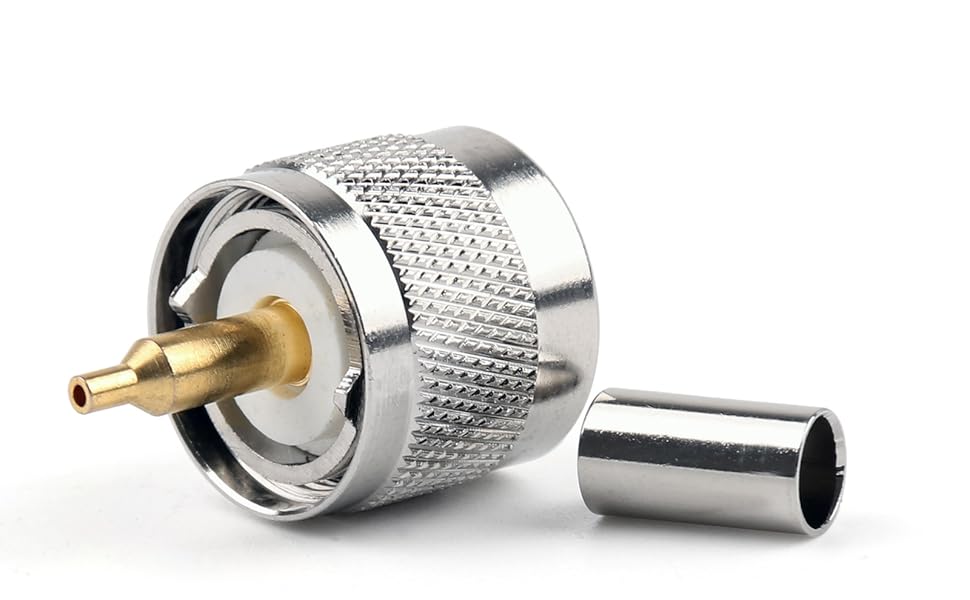 Amazon.com: Areyourshop 10Pcs Connector UHF Male PL259 Plug Crimp RG58 RG142 LMR195 Cable ...