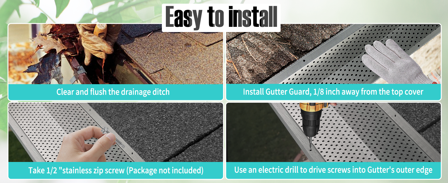 Gutter Guard, 6" (100 Feet, Mill Finish) Premium Heavy-Duty Aluminum ...