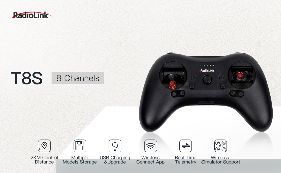 Radiolink T8S 8 Channels 2.4GHz RC Transmitter and Receiver R8EF RX, Remote and Controller Built ...