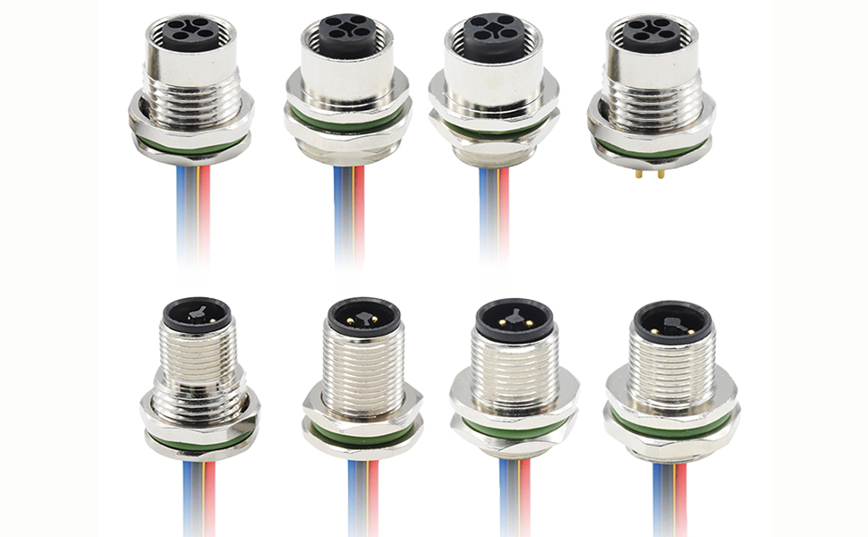 Amazon.com: Elecbee M8 Cable Connector Circular Wateproof Straight Panel Mount Socket with 20CM ...