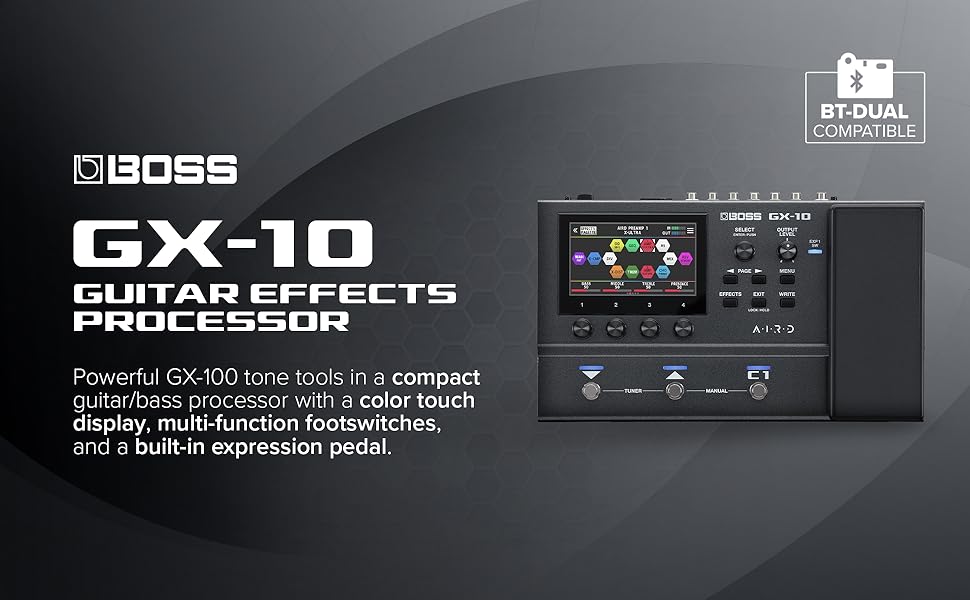BOSS GX-10 | Compact Guitar & Bass Effects Processor | GX-100 Sound Engine | Colour Touch ...
