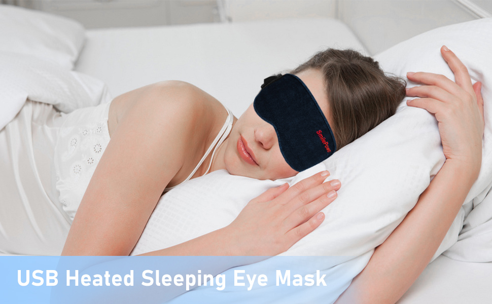 Amazon.com: SmilePowo Heated Sleep Eye Mask for Dry Eyes,Blocking Lights Sleeping Mask for Women ...