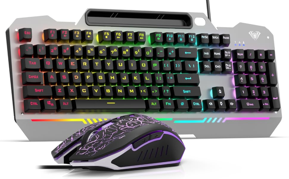 Amazon.in: Buy Aula T102 Gaming Keyboard and Mouse Combo | RGB Backlit Mechanical Keyboard and ...