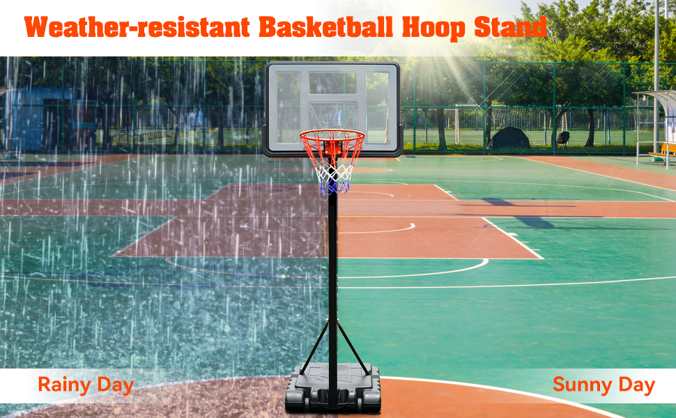 Amazon.com: Tymyp Adjustable Basketball Hoop 4.9-10 ft, Basketball Portable Hoops & Goals, 44IN ...