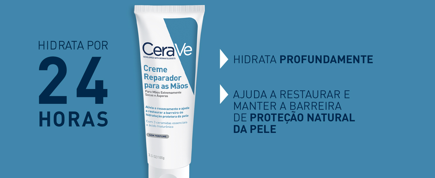 CeraVe, Creme Reparador para Mãos, com Ácido Hialurônico, 100ml : Amazon.com.br: Beleza