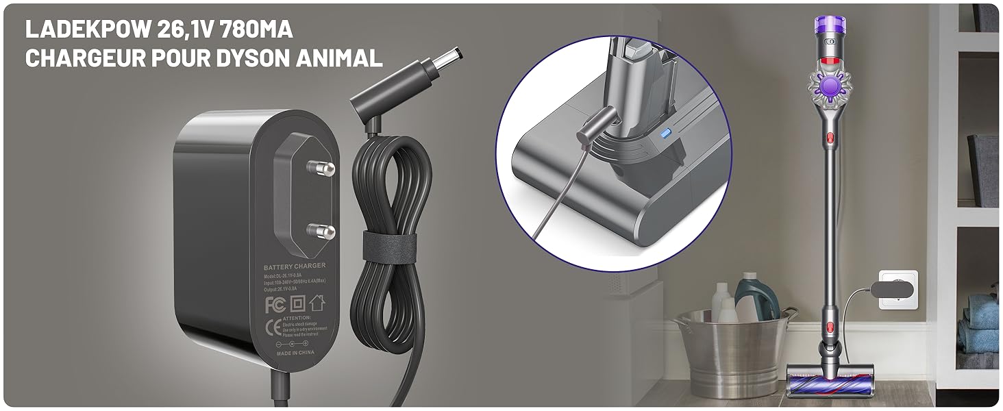 26.1V pour Dyson Animal V6 V7 V8 Absolute Aspirateur, 205720-02 Batterie Alimentation DC58 DC59 ...