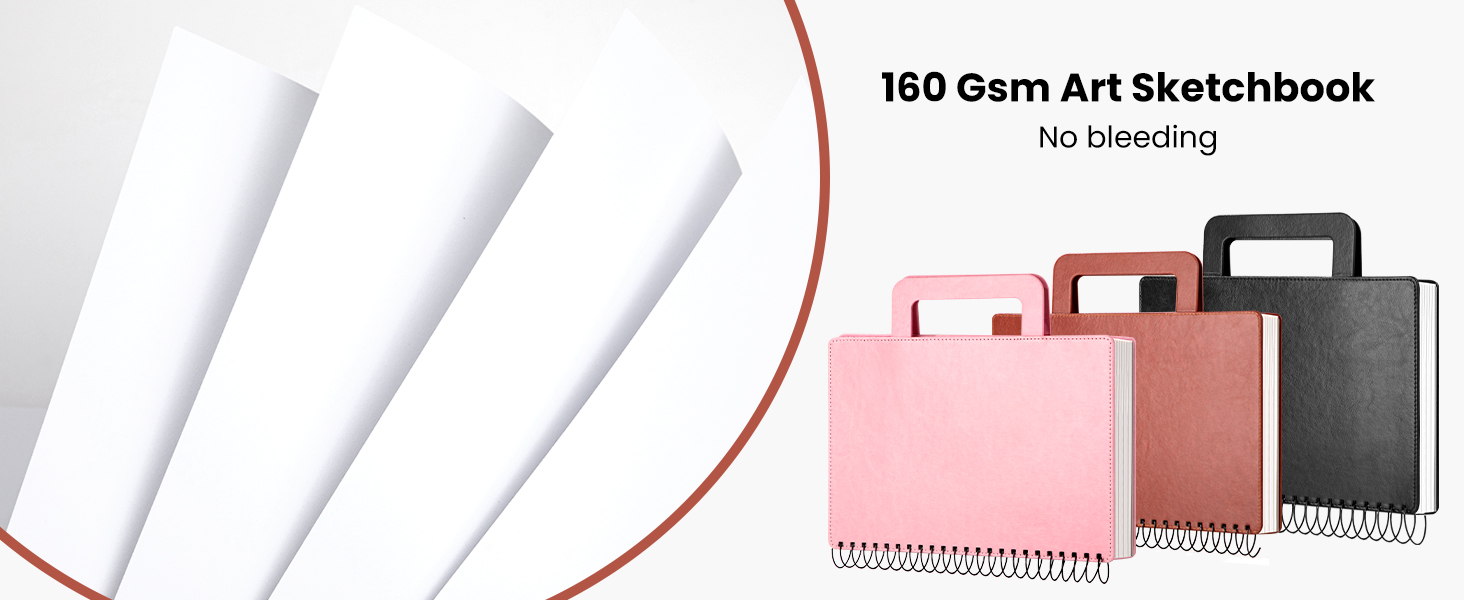 Amazon.com: Large Sketchbook for Drawing 9"X 12" Portable Travel Spiral Bound Sketch Book with ...