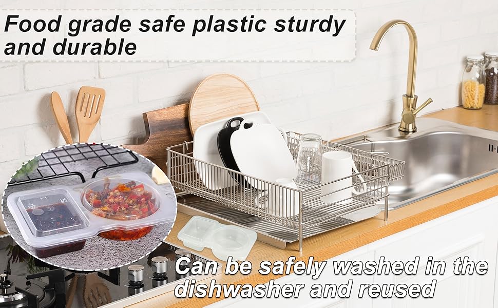 Amazon.com: KFAREJGOAE Two Compartment Containers with Lids Little ...