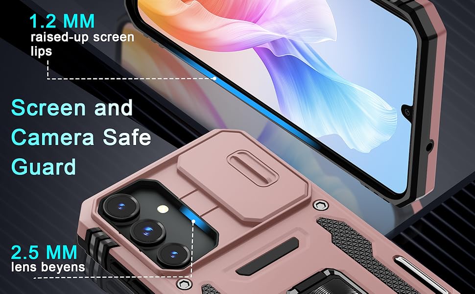 Amazon.com: DEERLAMN Case for Samsung Galaxy A15 5G with Slide Camera Cover+Screen Protector (1 ...