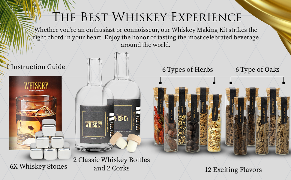 Amazon.com: Whiskey Gifts for Men - Whiskey Making Kit - Alcohol Infusion Kit with Bottles, Wood ...