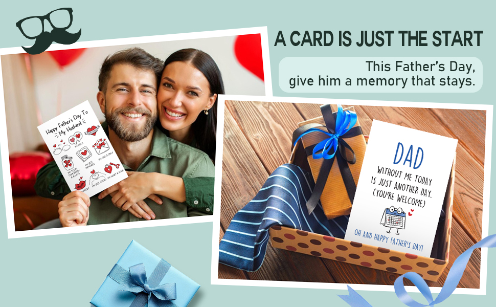 Amazon.com : Qiliji Happy First Father's Day Card from Baby Boy Girl ...