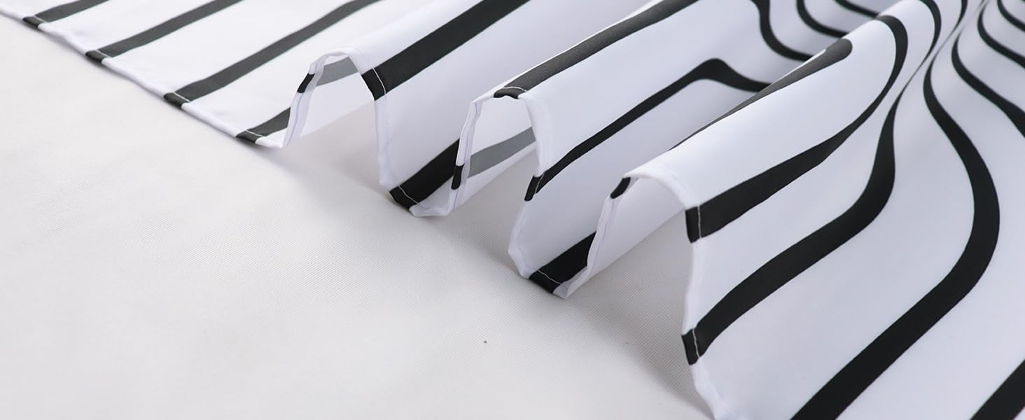 Amazon.com: TOENGS Boho Shower Curtains for Bathroom Black and White Shower Curtain with Tassel ...