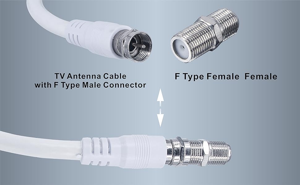 Boobrie F Type Adapter Female to Female TV Aerial Extension Adapter F Type Connector Female to ...