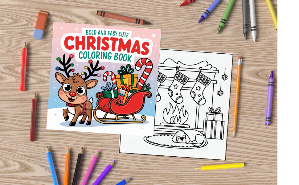 Amazon.com: Bold and Easy Cute Christmas Coloring Book: Perfect for a ...
