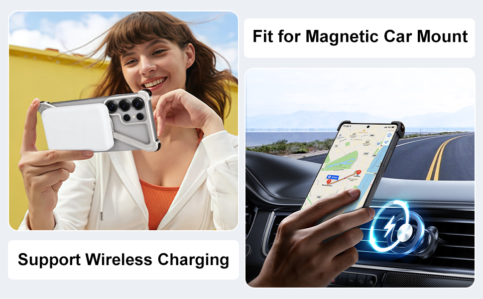 Amazon.com: OGRANEE Z Case for Samsung Galaxy S25 Ultra Metal Frameless with Magnetic Kickstand ...